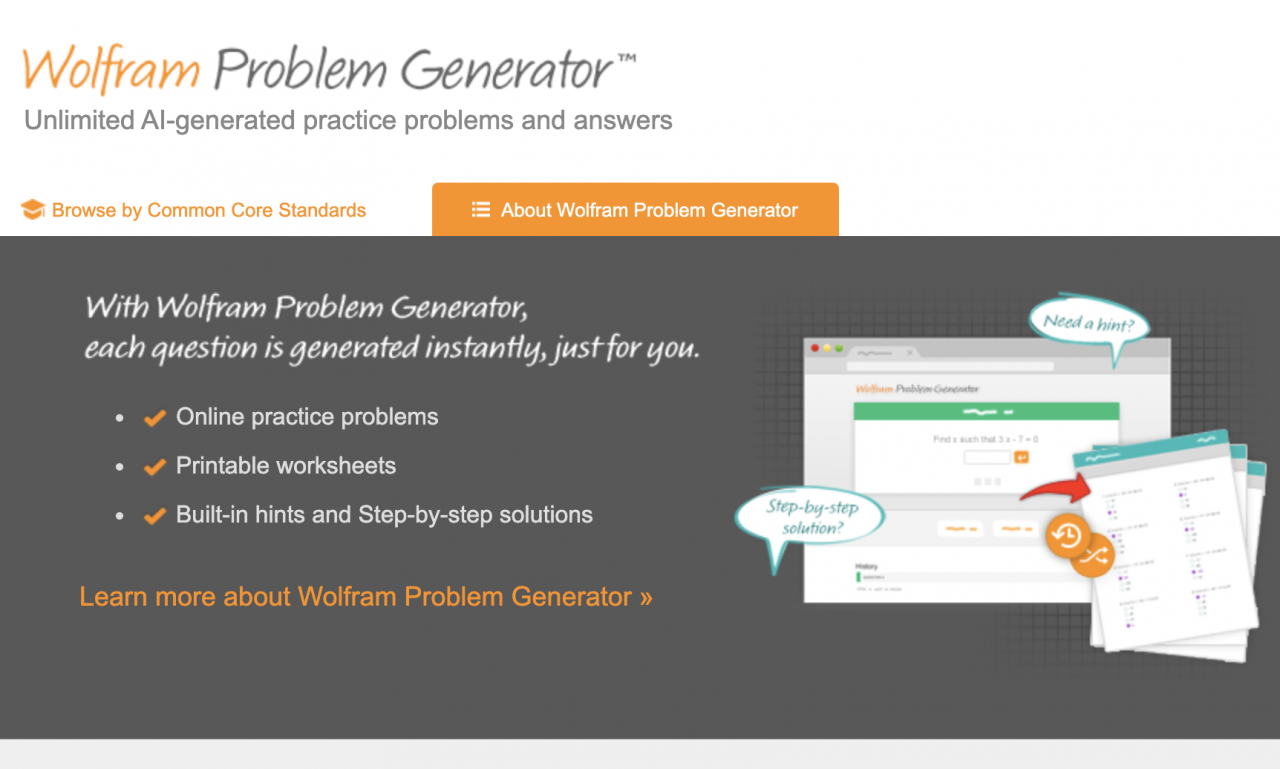 Wolfram Alpha Problem Generator | Ed Tech Framework